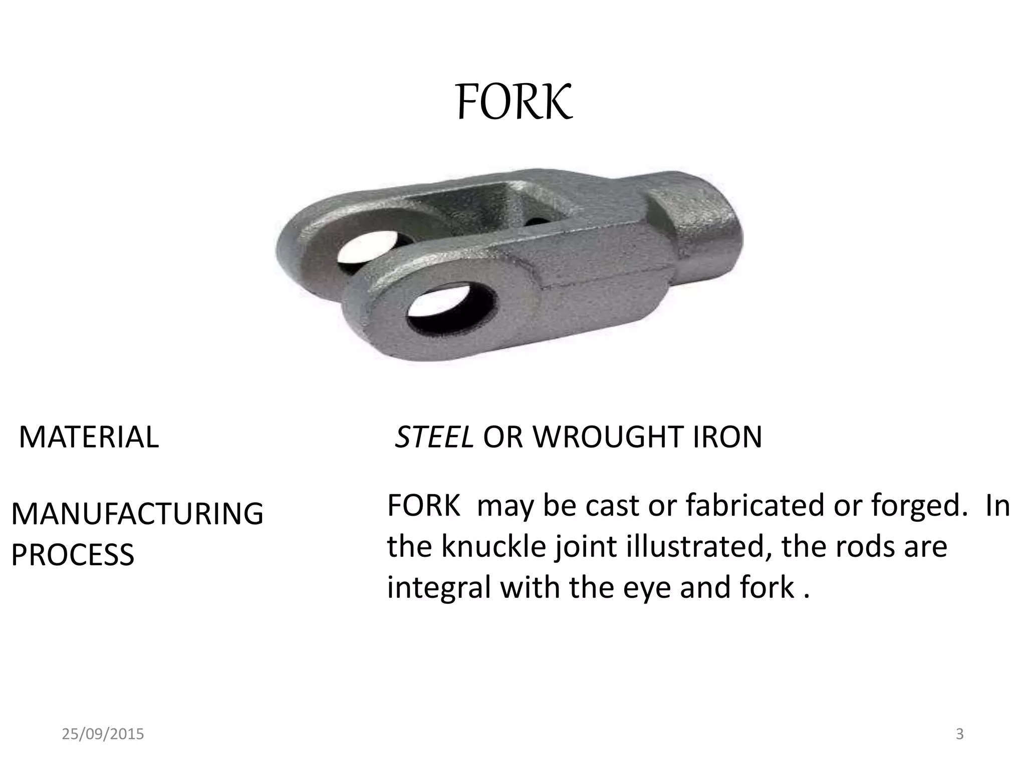 Manufacturing process & material selection for knuckle joint | PPTX