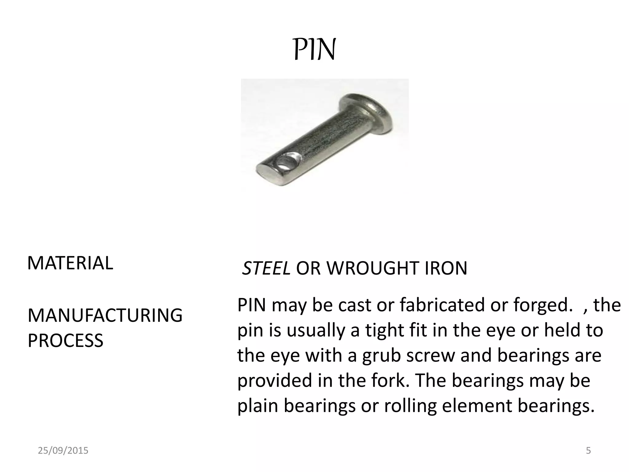 Manufacturing process & material selection for knuckle joint | PPTX