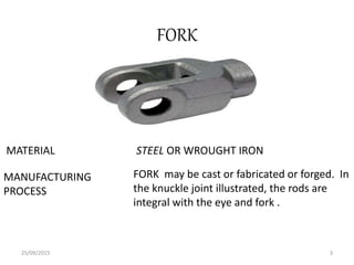 Manufacturing process & material selection for knuckle joint | PPTX