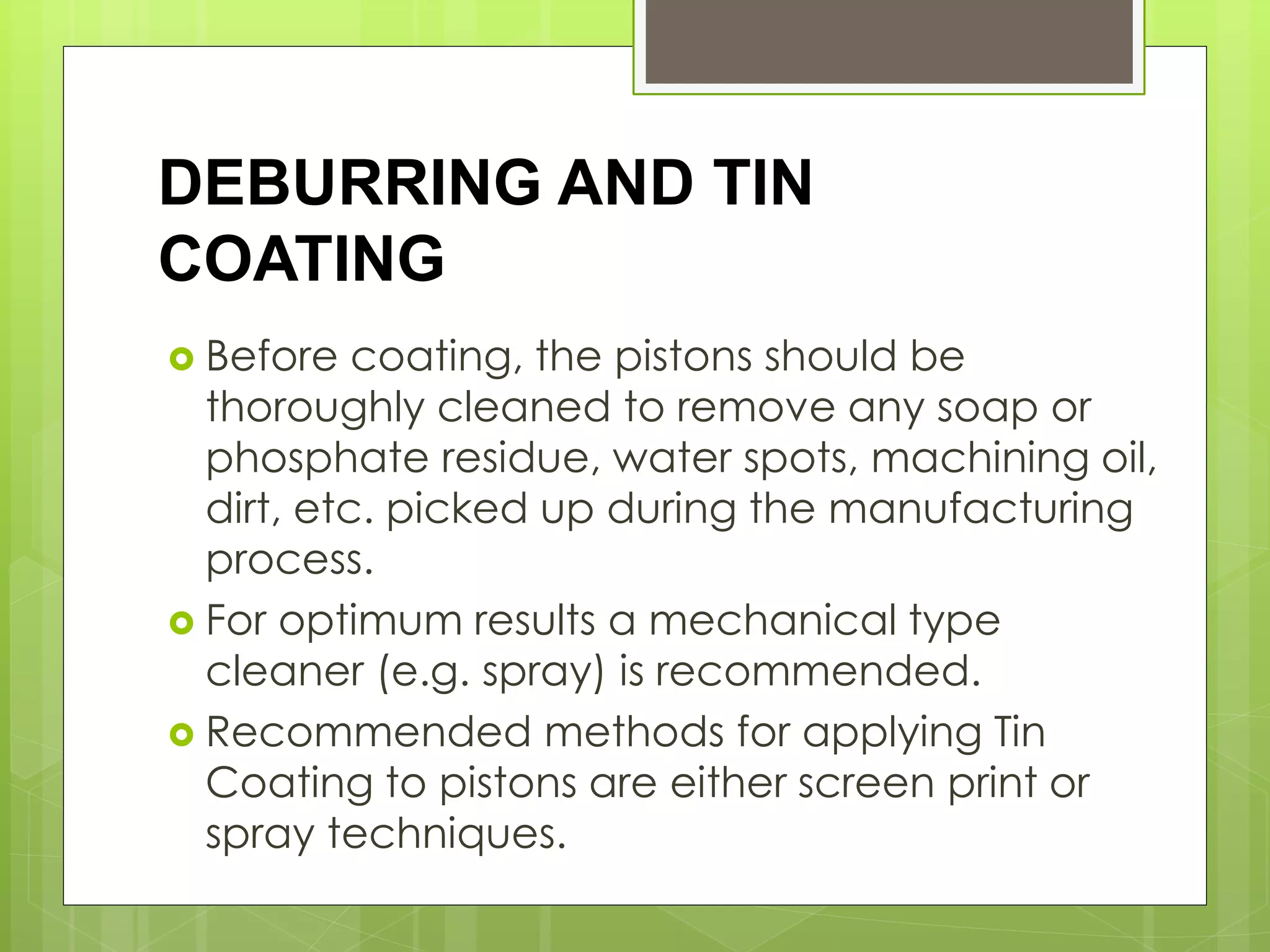 Manufacturing a piston | PPTX