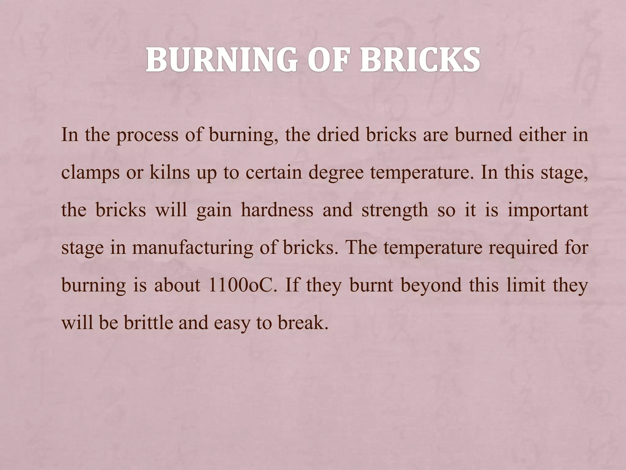 Manufacturing process of bricks | PPT