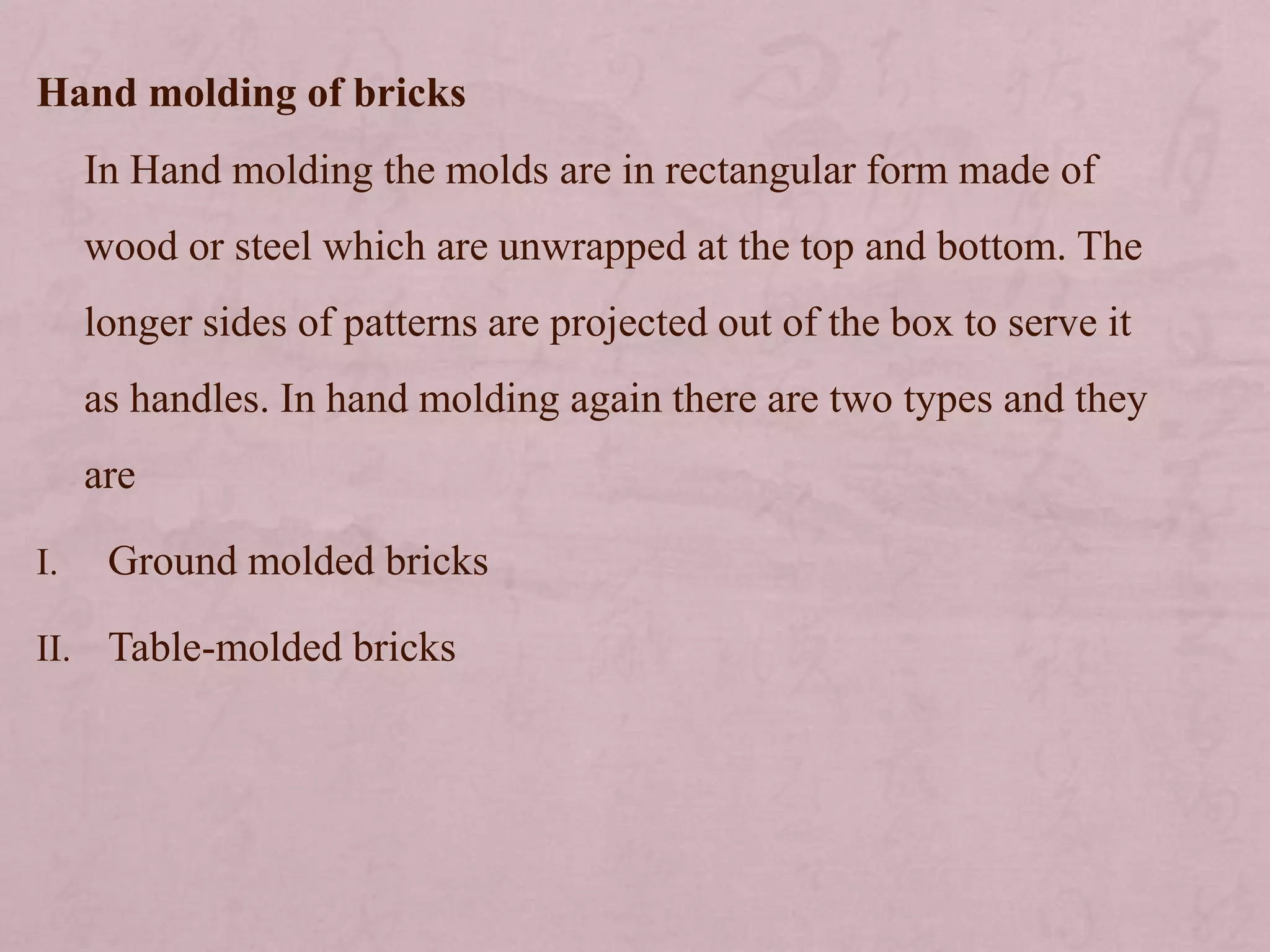 Manufacturing process of bricks | PPT