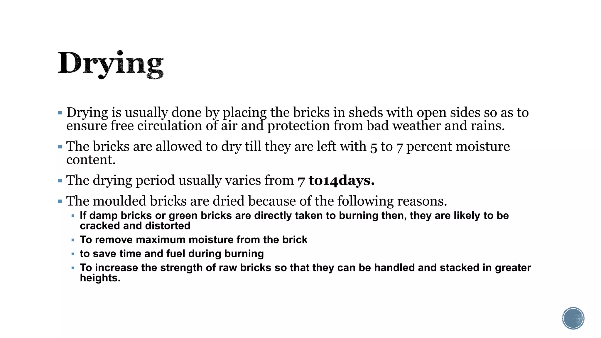 Manufacturing process of bricks | PPTX