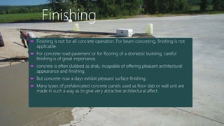 Manufacturing process of concrete (for civil engineering) | PPTX