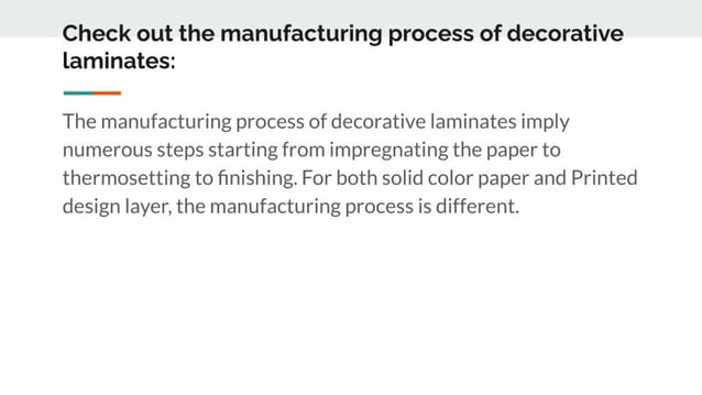 Manufacturing Process of Decorative Laminates - The Ultimate Guide | PPT