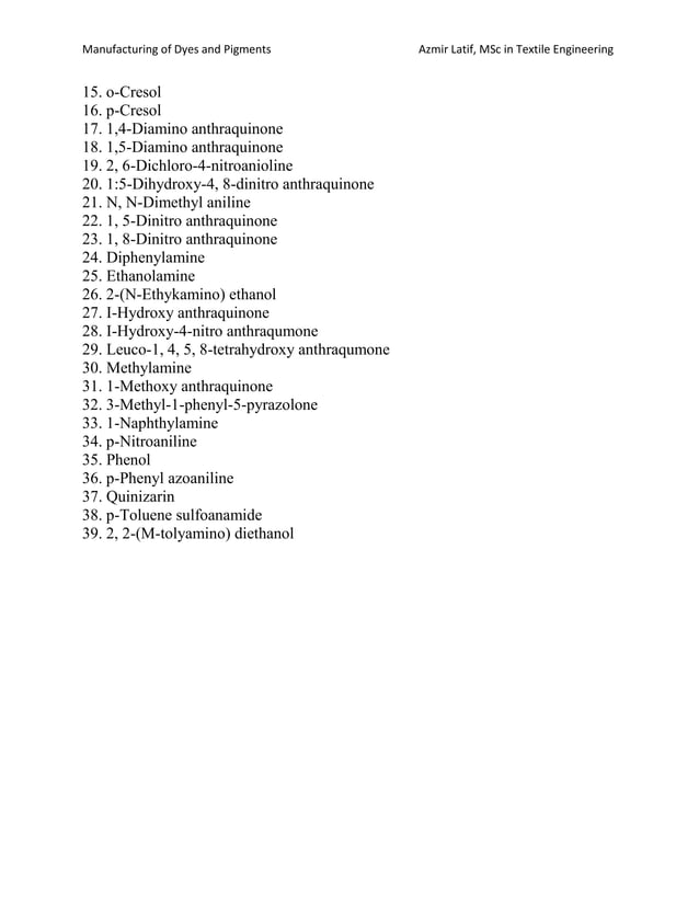 Manufacturing process of disperse dyes | PDF | Chemistry | Science