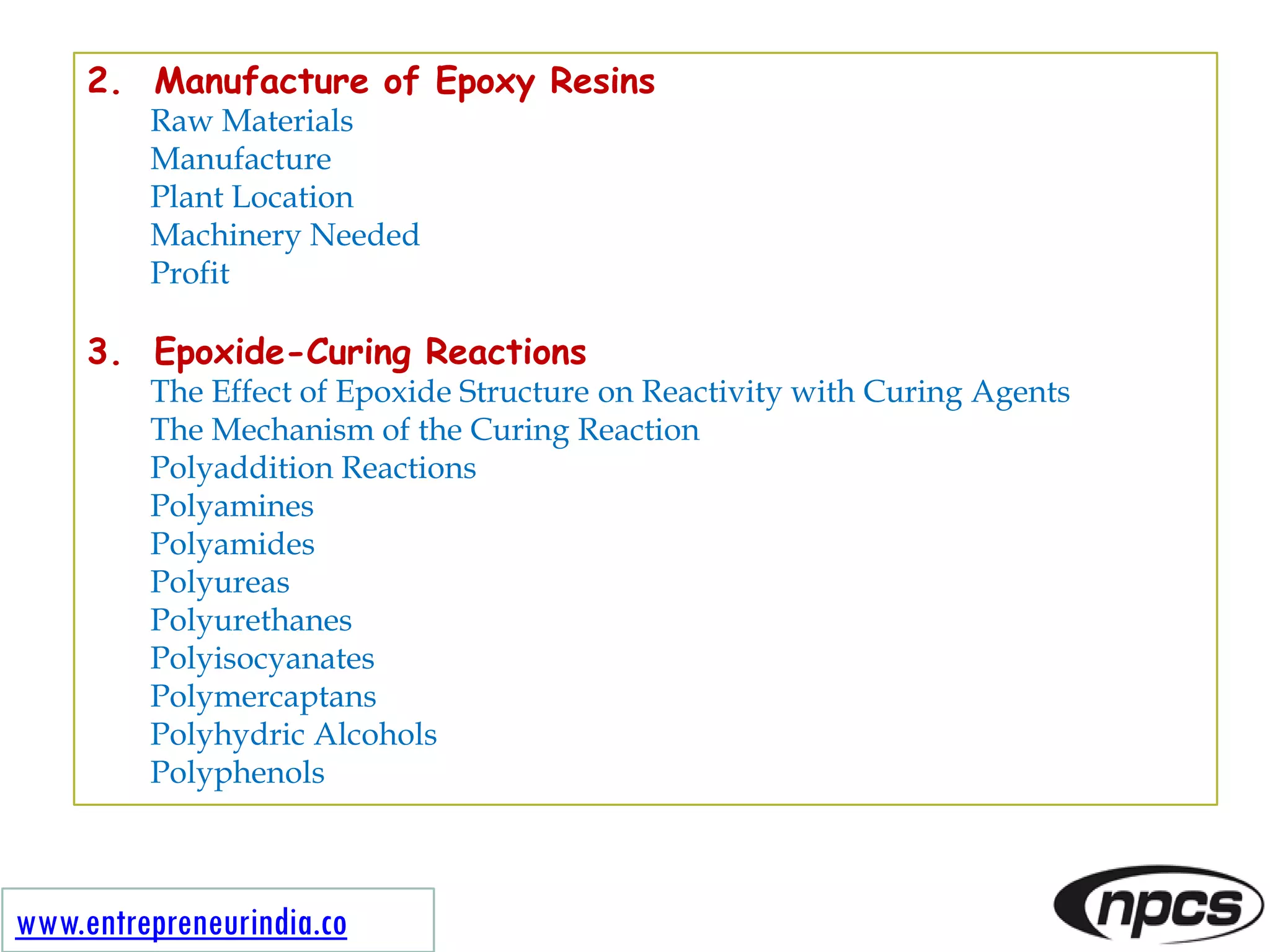 Manufacturing Process of Epoxy Resins with Formulation (Synthesis ...