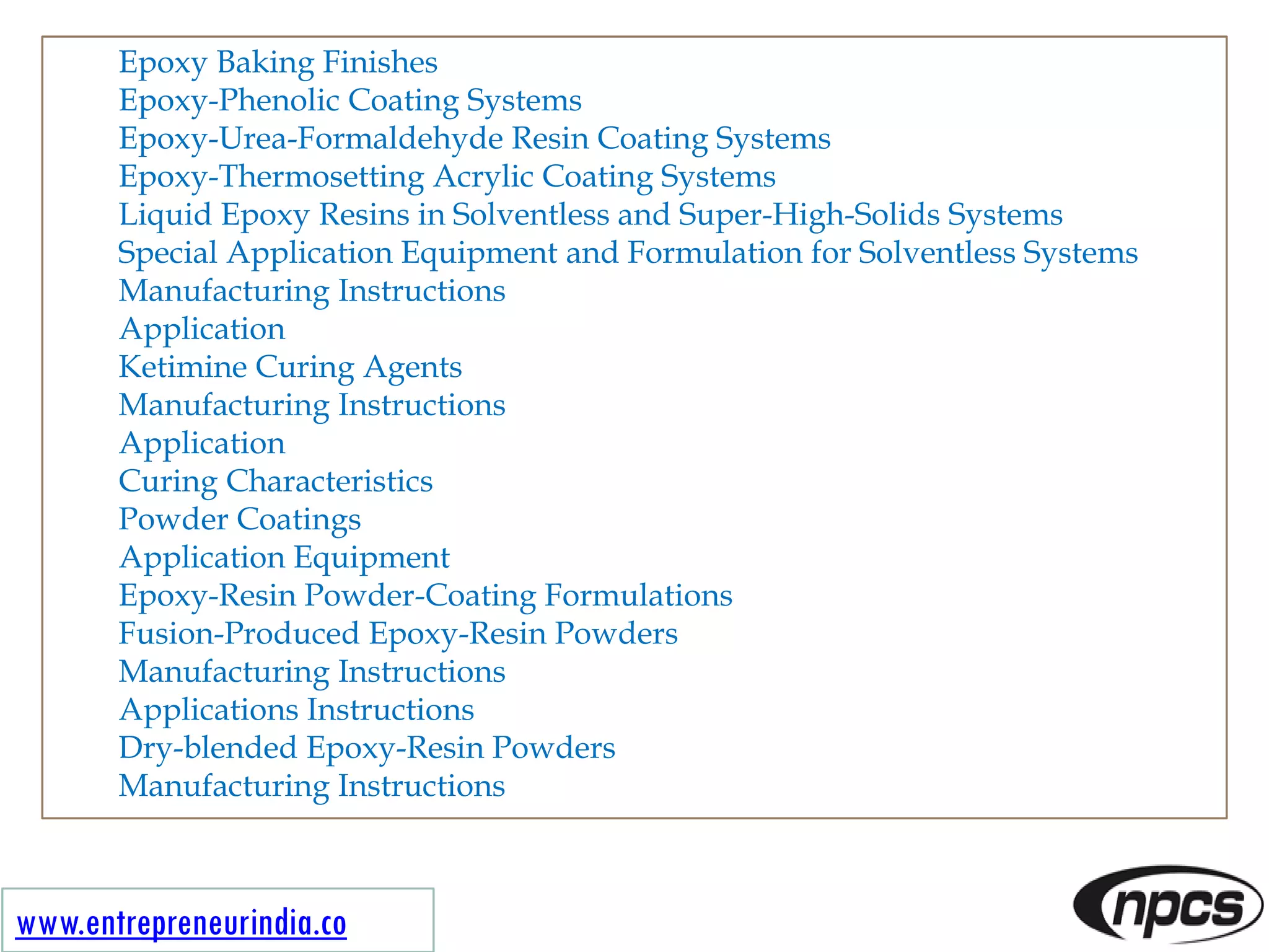 Manufacturing Process of Epoxy Resins with Formulation (Synthesis ...
