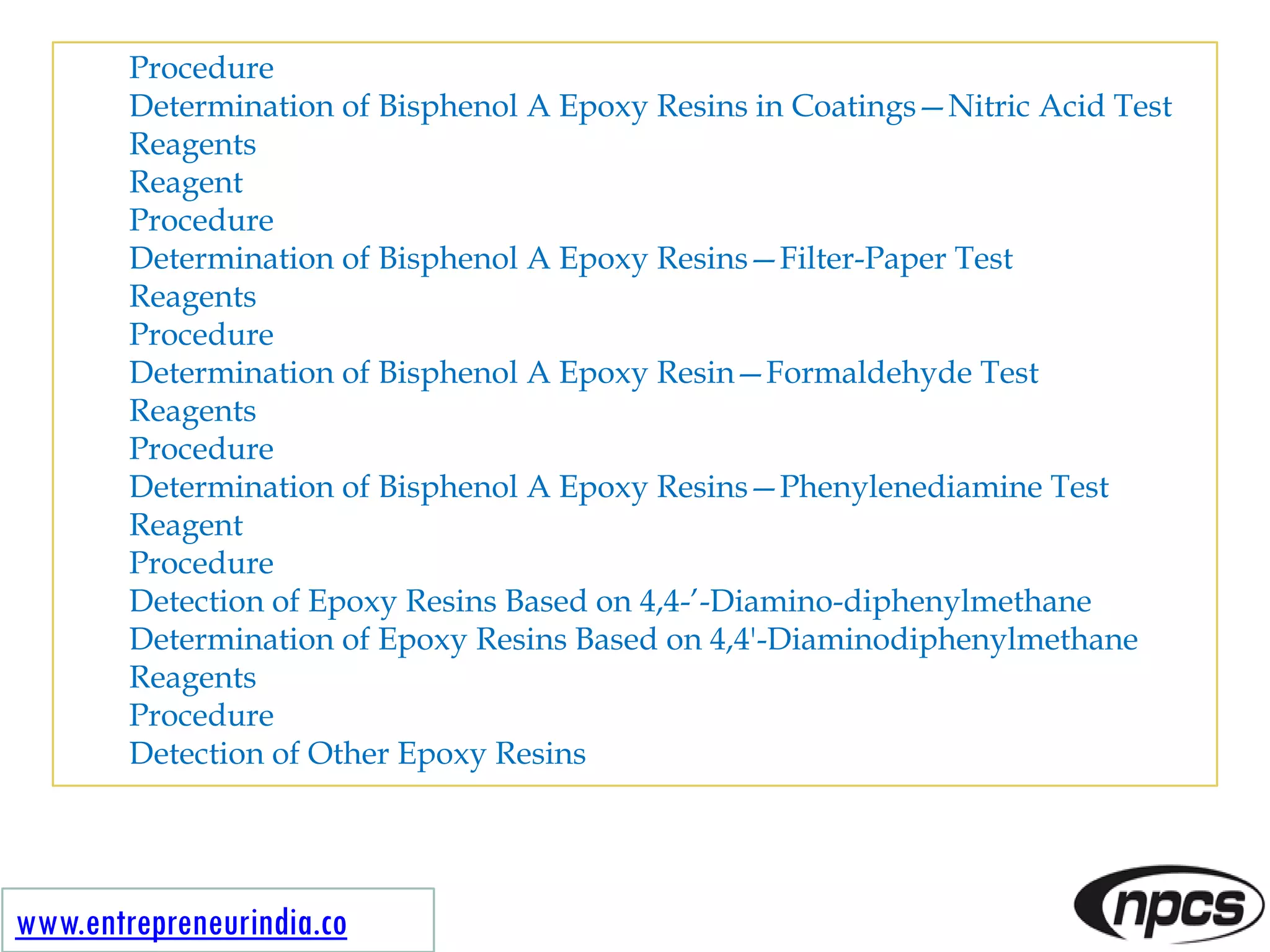 Manufacturing Process of Epoxy Resins with Formulation (Synthesis ...