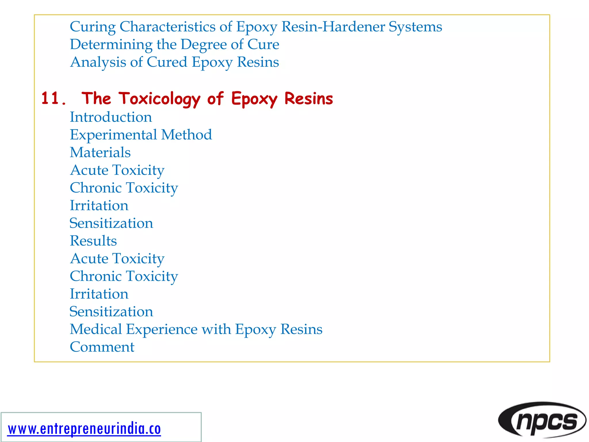 Manufacturing Process of Epoxy Resins with Formulation (Synthesis ...