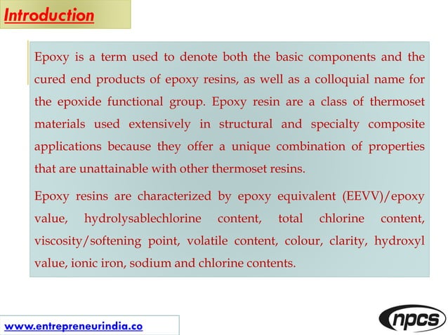 Manufacturing Process of Epoxy Resins with Formulation (Synthesis ...