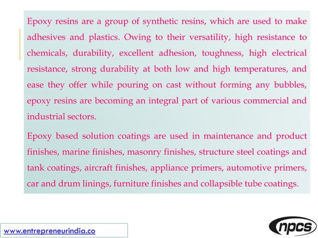 Manufacturing Process of Epoxy Resins with Formulation (Synthesis ...