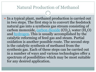 Manufacturing process of methanol | PPTX