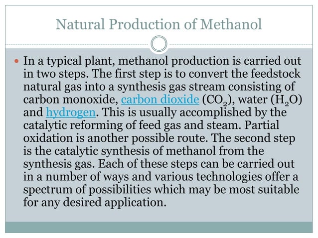 Manufacturing process of methanol | PPTX | Chemistry | Science