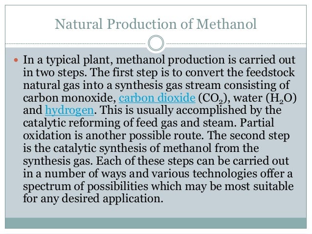 Manufacturing process of methanol