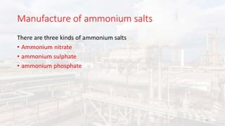 Manufacturing process of n ox, hno3 and nh4 salts | PPTX
