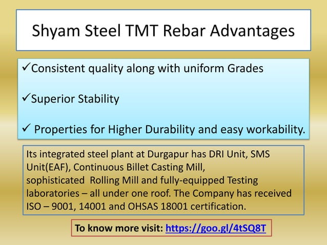Manufacturing process of TMT Steel Bar | PPTX