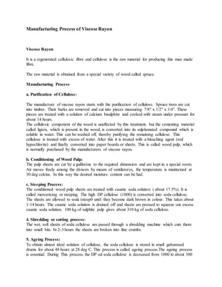 Manufacturing process of viscose rayon | DOCX