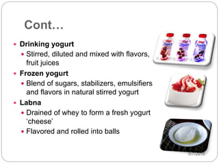 Manufacturing process of yogurt and dahi | PPTX