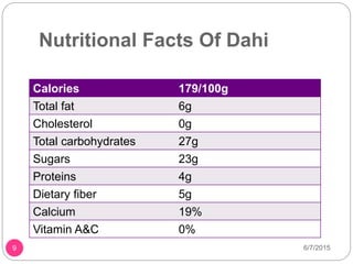 Manufacturing process of yogurt and dahi | PPTX