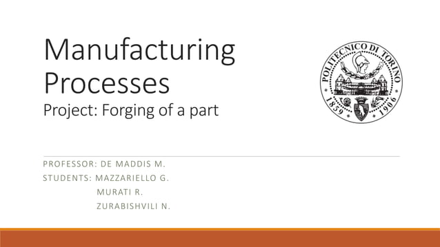 Manufacturing process project | PDF