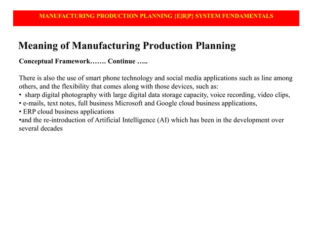 Manufacturing Production Planning AI - ERP system | PPTX