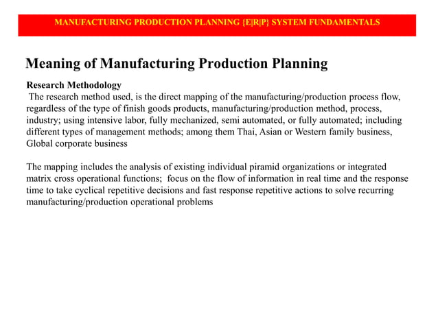 Manufacturing Production Planning AI - ERP system | PPTX