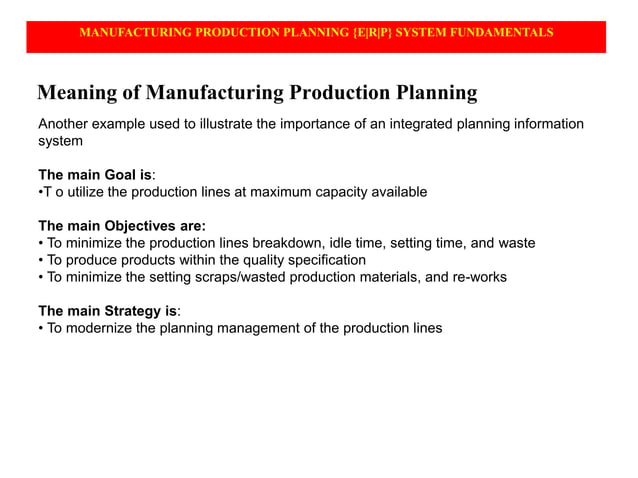 Manufacturing Production Planning AI - ERP system | PPTX
