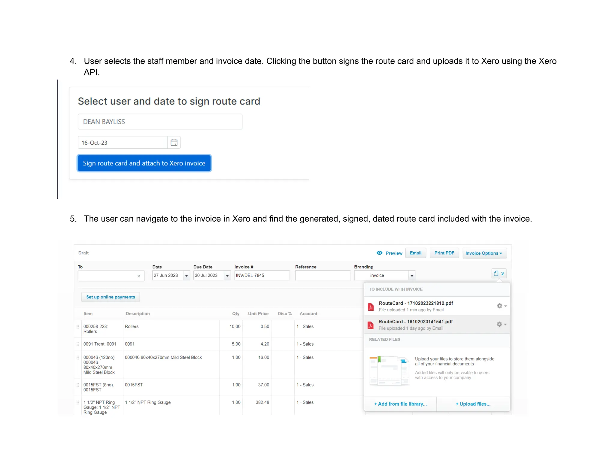 Manufacturing route card system with Xero integration.pdf