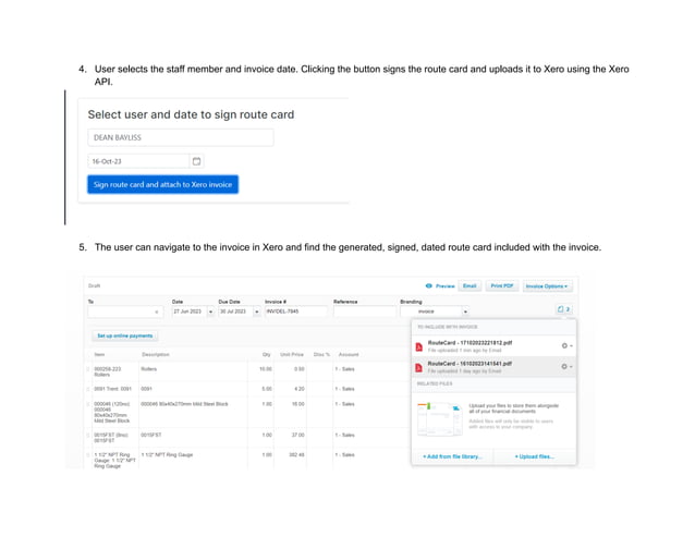 Manufacturing route card system with Xero integration.pdf | Technology & Computing