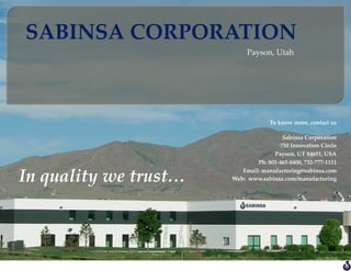 Sabinsa Manufacturing | PPT