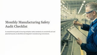 Manufacturing Safety Audit Checklist with eAuditor Audits & Inspections | PDF