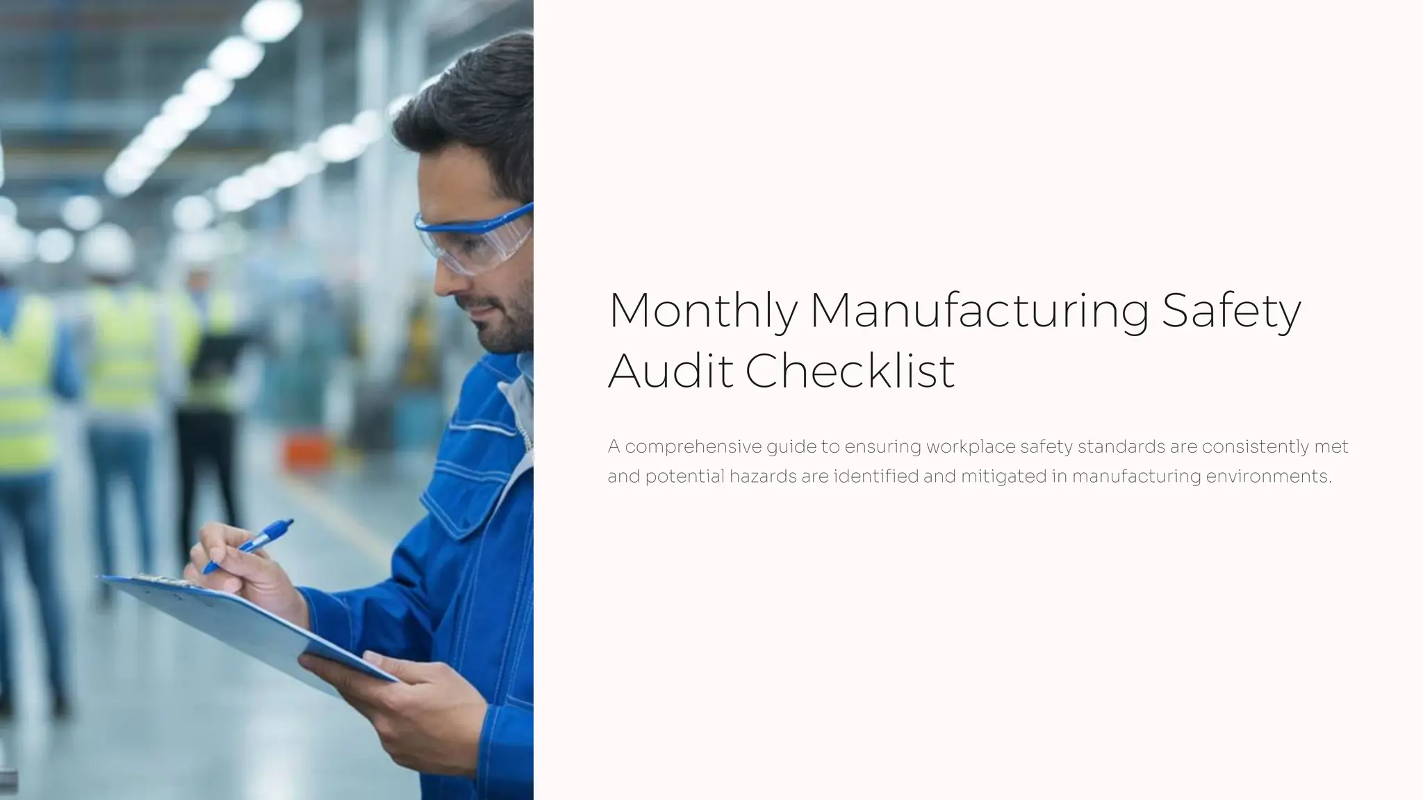 Manufacturing Safety Audit Checklist with eAuditor Audits & Inspections ...