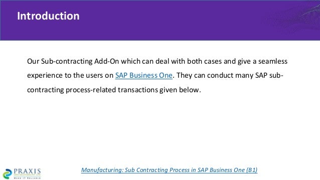 Manufacturing: SAP Sub Contracting Process | PPTX