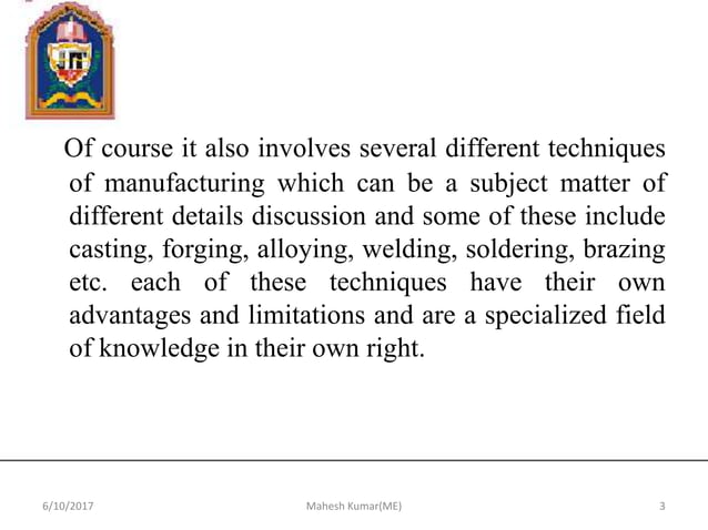 Manufacturing science and technology ii ppt | PPTX