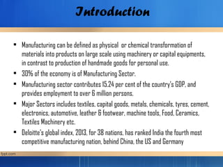 Manufacturing sector of india | PPT