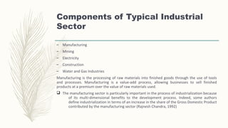 Manufacturing sector performance and challenges. | ODP