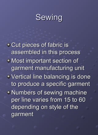 Manufacturing sequence of garments | PPT