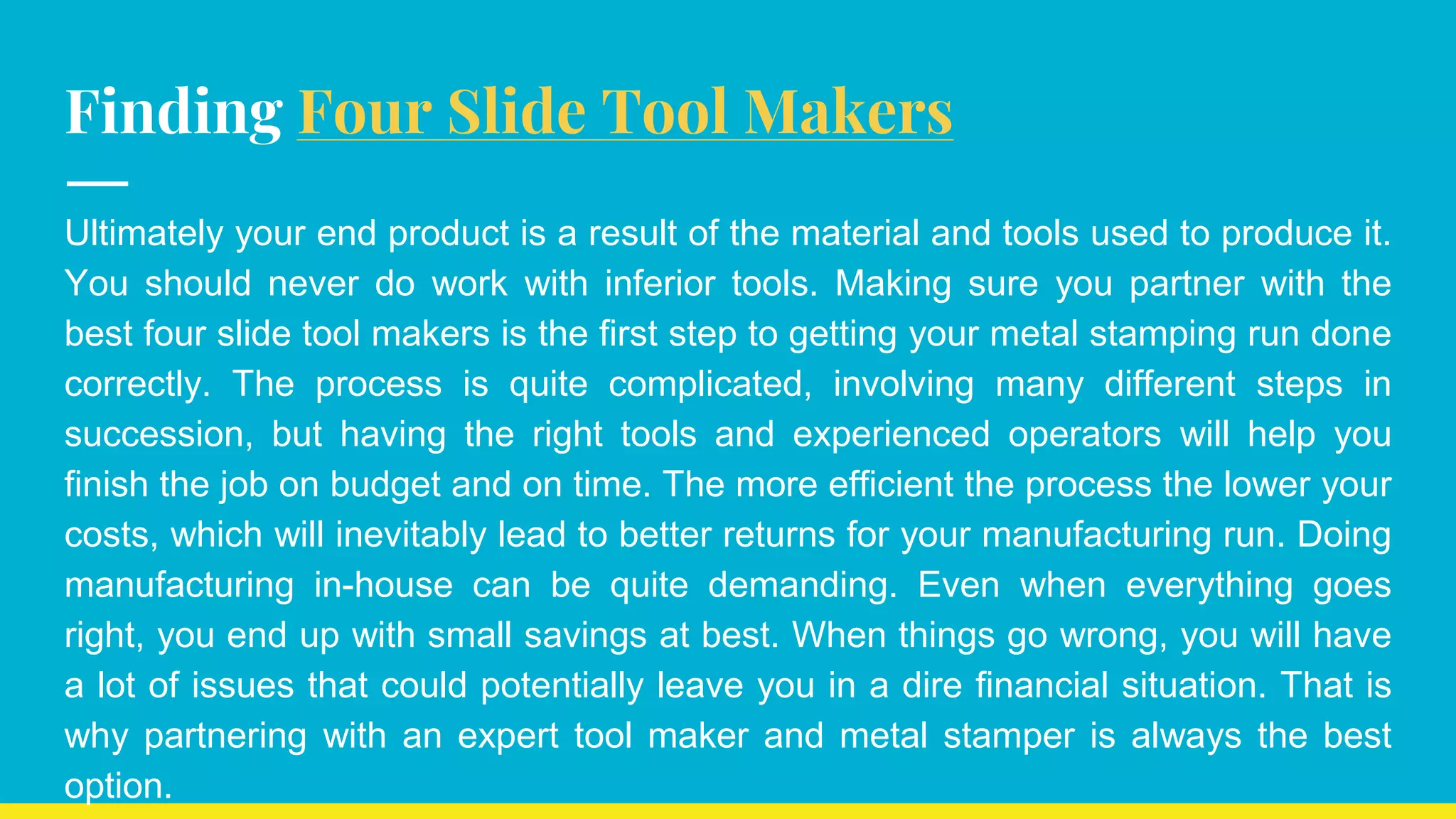 Manufacturing Small Metal Parts - Progressive Die Stamping | PPT