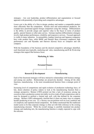 Manufacturing strategy | PDF