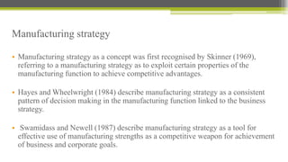 Manufacturing strategy | PPTX