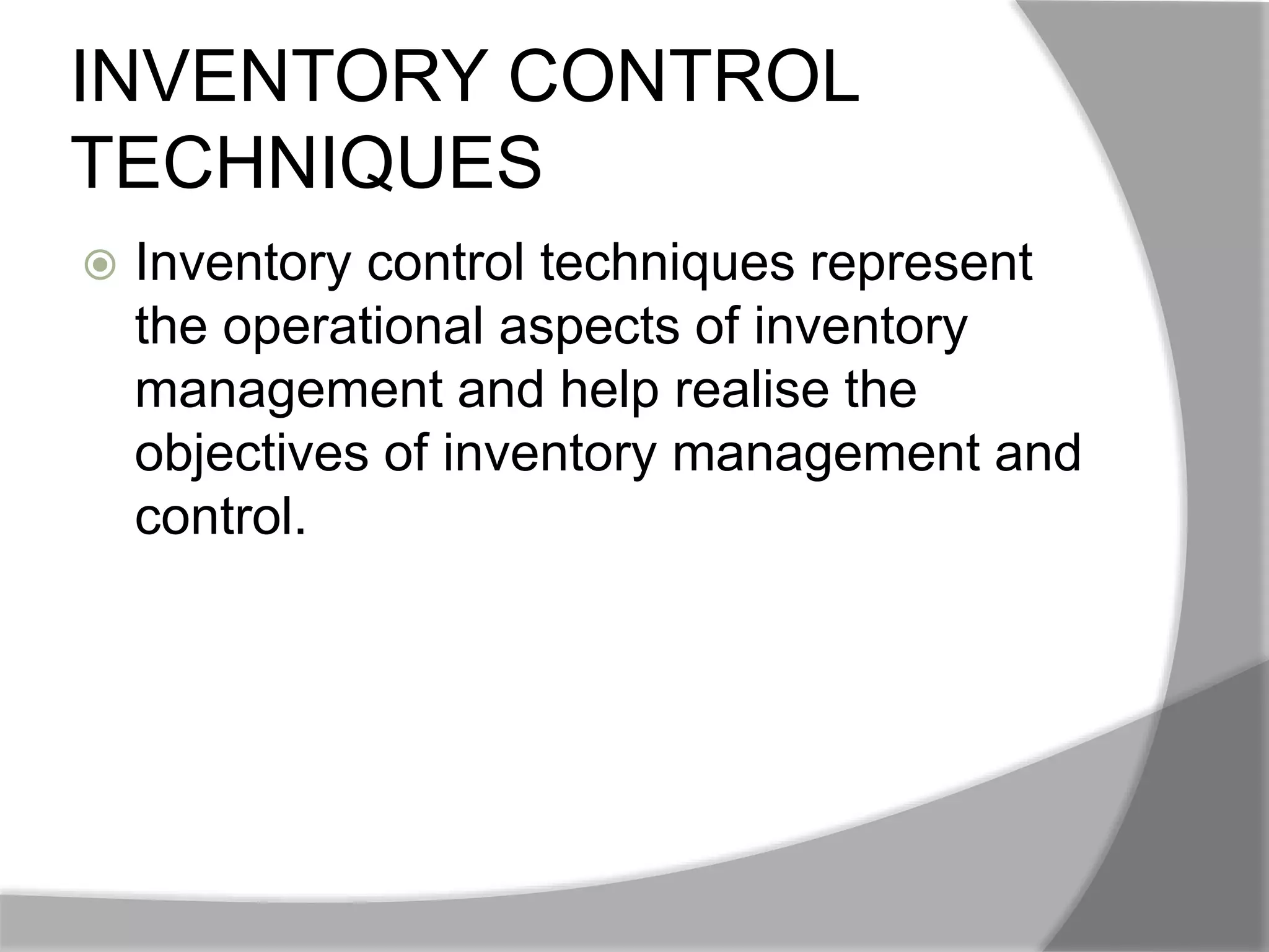 Inventory Control | PPTX
