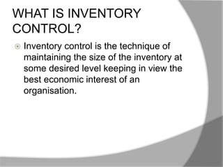 Inventory Control | PPTX