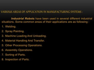Manufacturing system (robotics) | PPTX