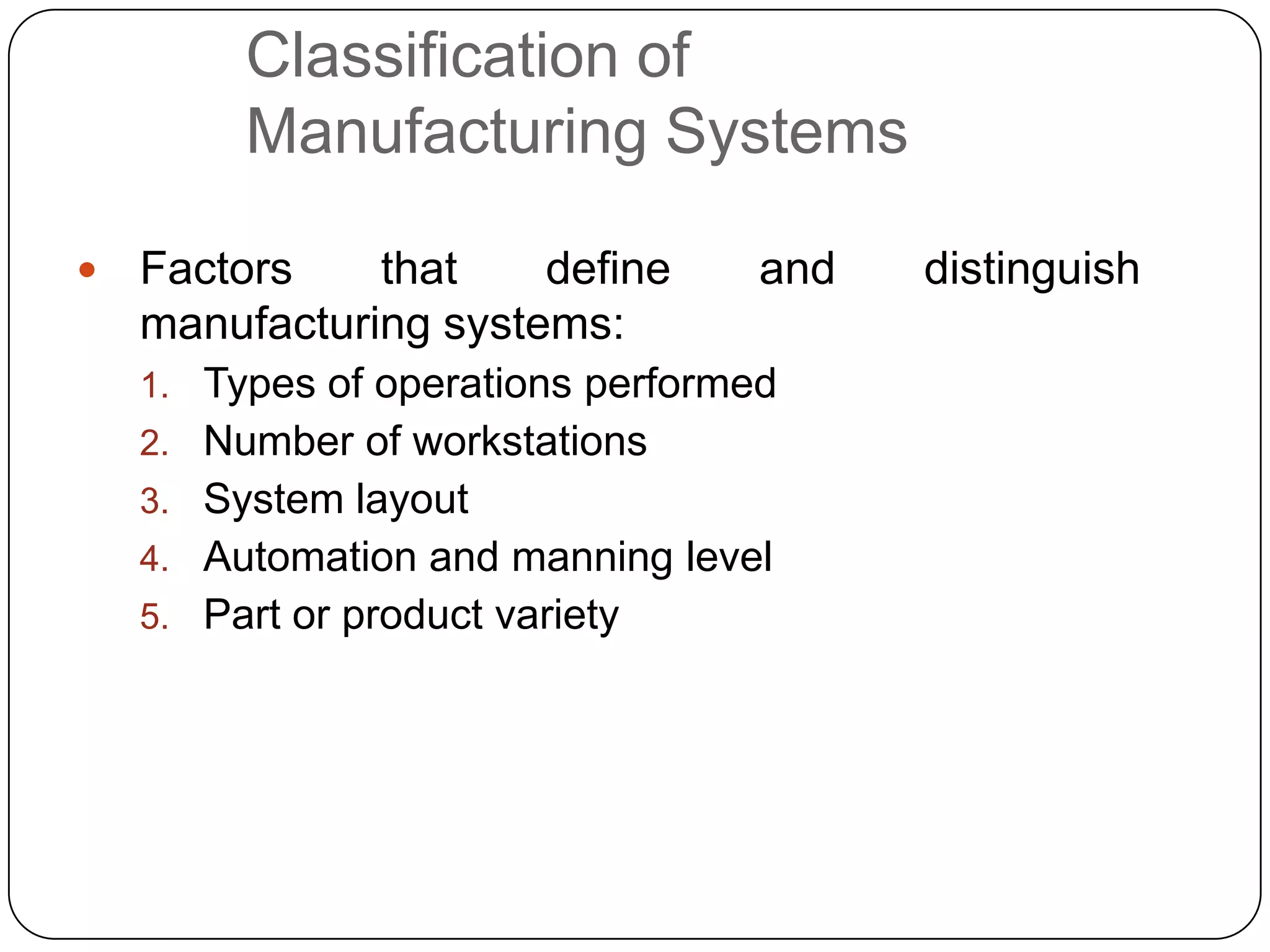 Manufacturing systems | PPT