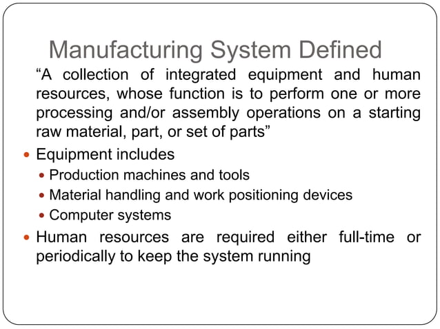 Manufacturing systems | PPT