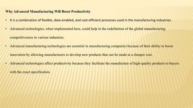 Manufacturing Technology..pptx | Manufacturing Industry | Industries