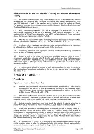 Manuf sterility testing guidelines (tga) 2006 | PDF
