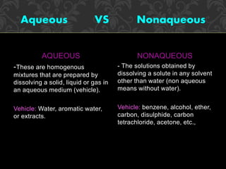 Manu lec report Non aqueous solutions | PPTX