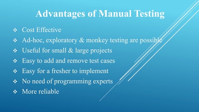Manual Vs Automation Testing Pptx Computer Software And Applications Computing
